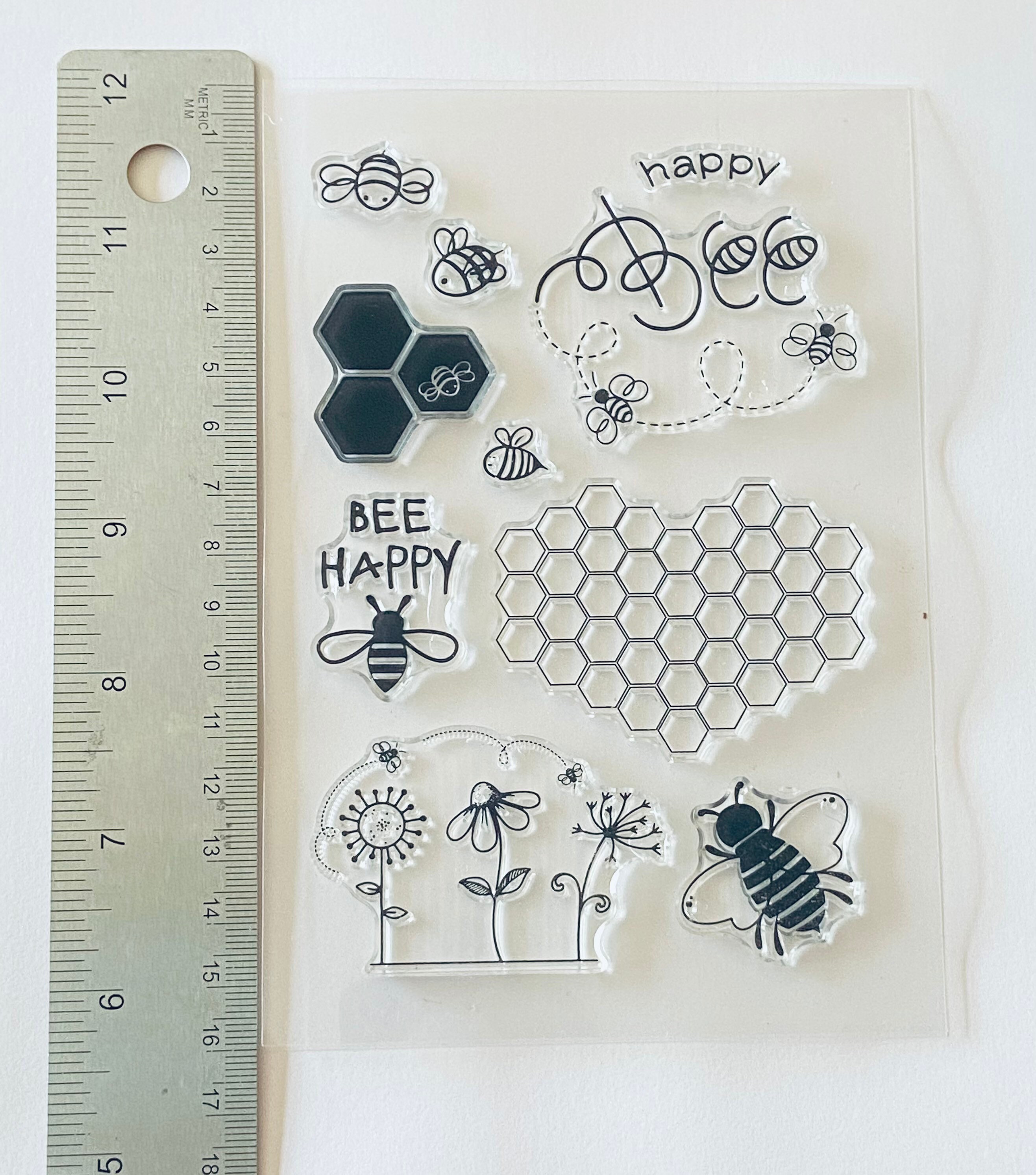 10 Bee Happy Clear Stamps-bumble Bee | Etsy