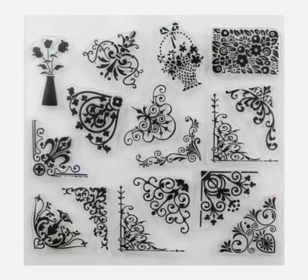 Corner/edges Clear Stamps-decorative Corners/borders-transparent Stamp ...