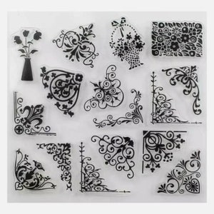 Corner/edges Clear Stamps-decorative Corners/borders-transparent Stamp ...