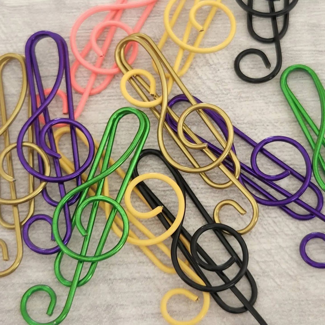 12 Treble Clef Paper Clips Multi Coloured Musical Metal - Etsy