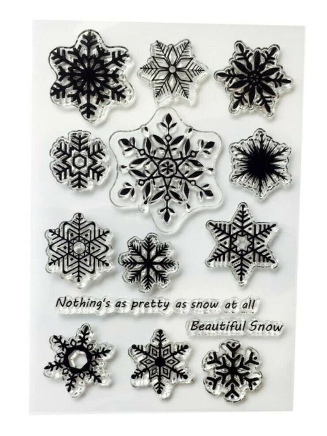 Snowflakes Clear Stamps, Christmas Card Making Snowflake Stamp, Winter ...