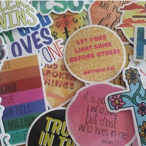Religious Stickers 50 Positive Messages Waterproof Vinyl - Etsy