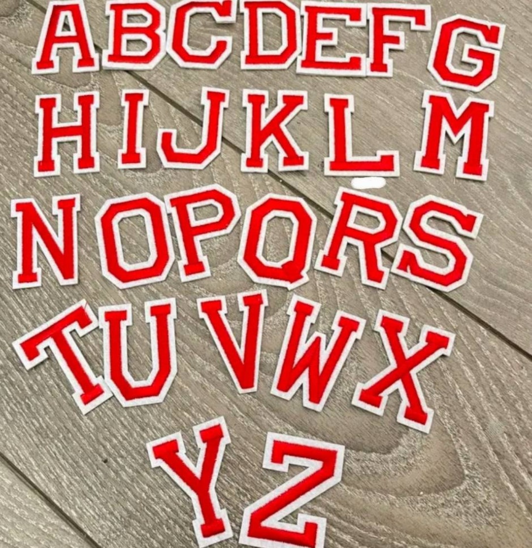 Red Letter Patches, Iron on Letters, Alphabet Patch, Sew on Varsity ...