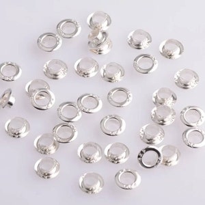 Silver Plated Bead Grommets, 100/200 Beads Cores, European Charm ...