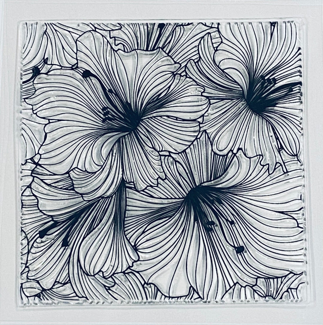 Flower Background Clear Stamp-large Transparent Silicone Stamps ...