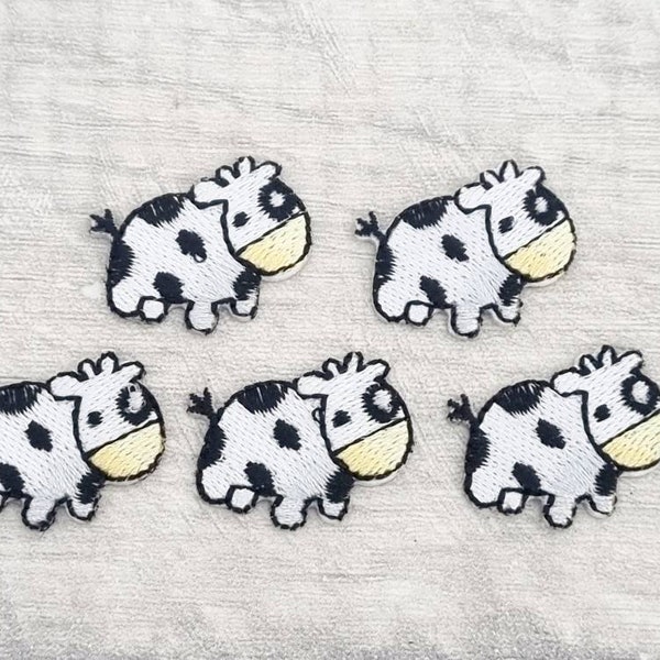 Black Cow Embroidery Patch - Etsy
