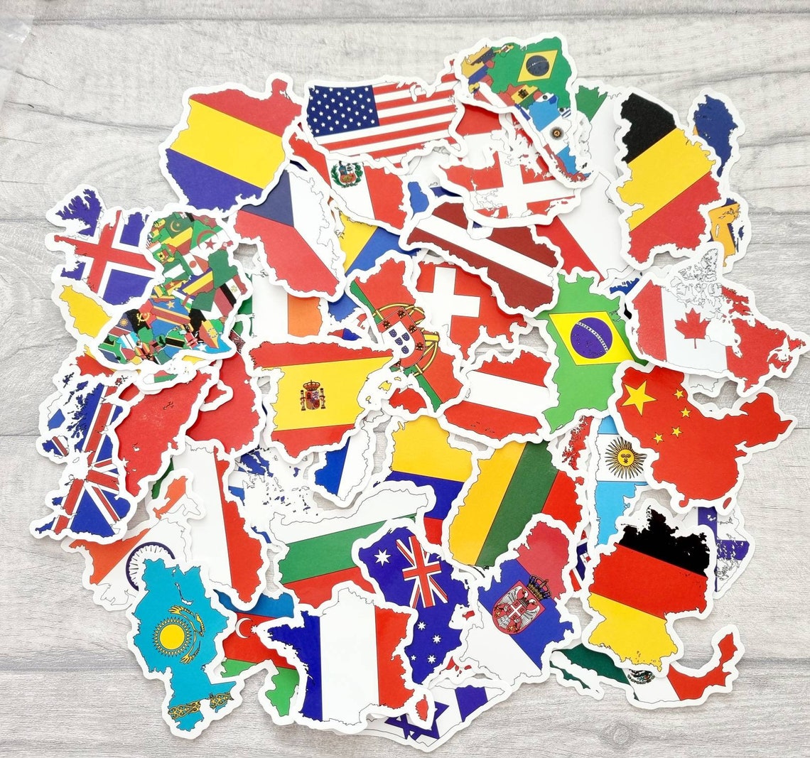 World Countries Stickers 50 Travel/national Flag Large Vinyl - Etsy UK