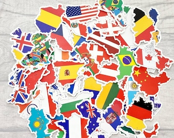 World Flag Stickers | Etsy