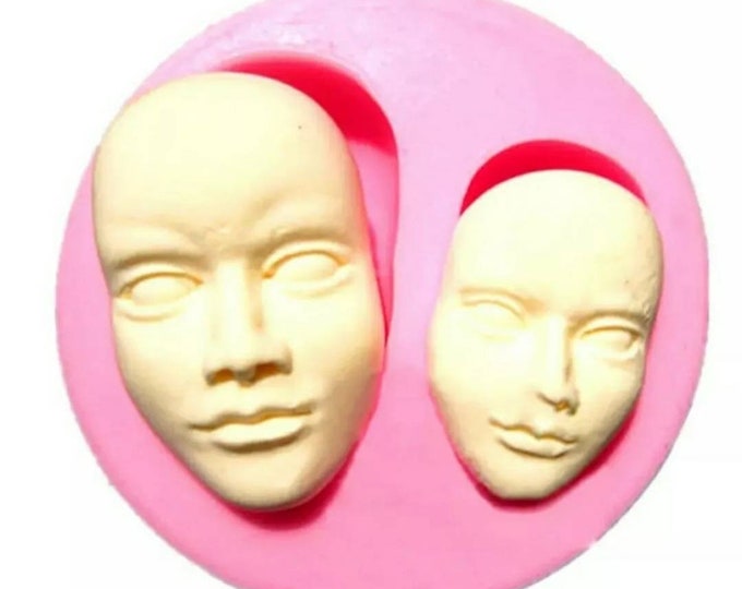 Face Silicone Mould Faces/heads Silicon Mold-resin Fimo - Etsy