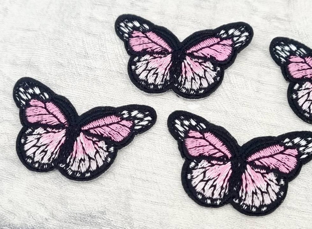 Pink Butterfly Patch Set, 3/5 Sew on Butterflies Patches, Iron on ...