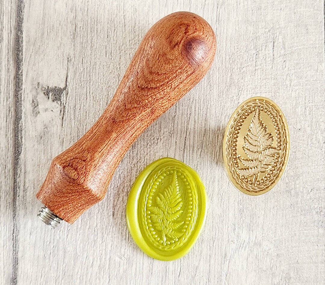 Fern Leaf Wax Seal Stamp, Oval Metal Sealing Stamper, Wedding ...