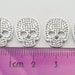 40 Silver Skull Buttons-skeleton Head/skulls Metallic Beads/cabochons ...