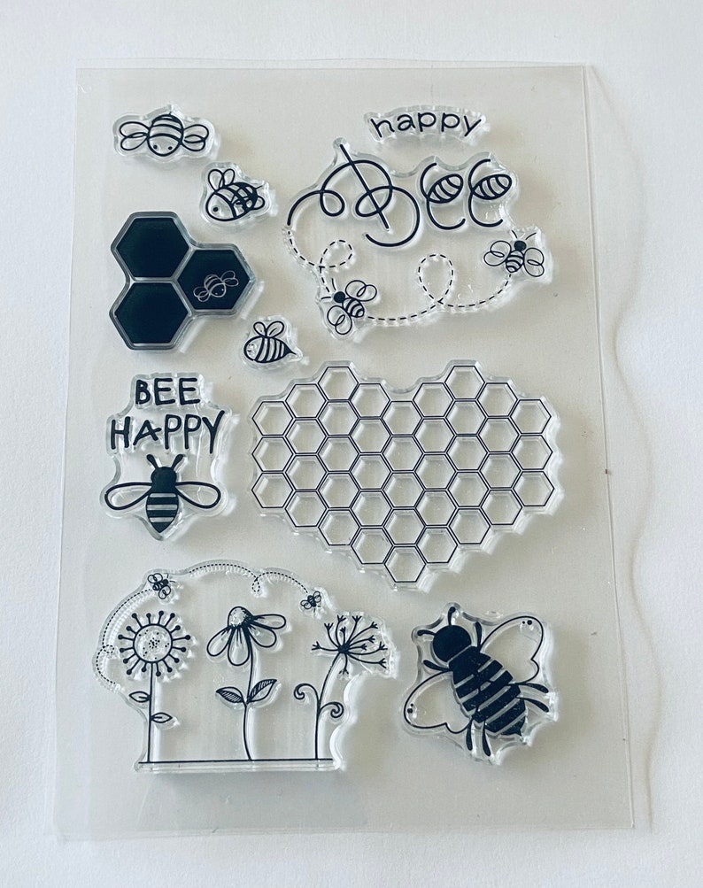 10 Bee Happy Clear Stamps-bumble Bee | Etsy