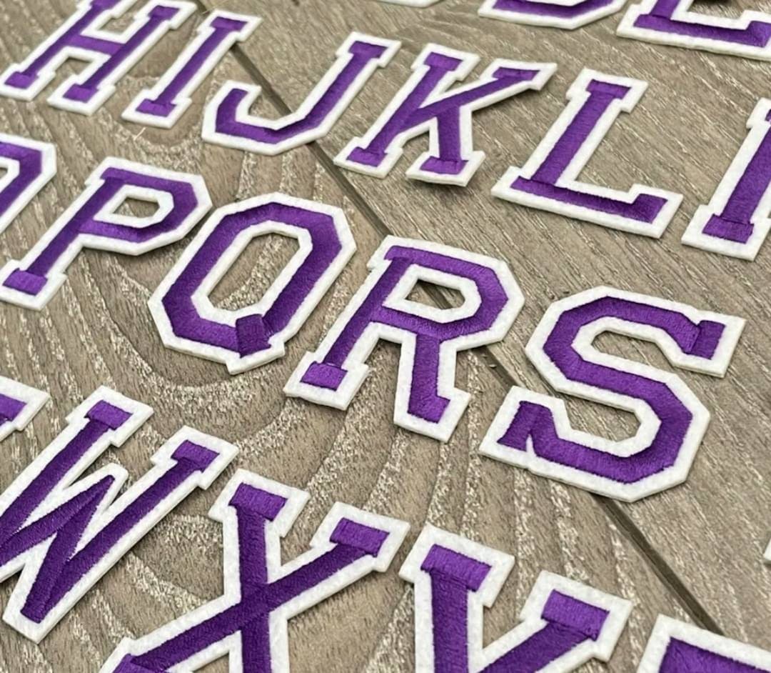 Purple Letter Patches, Iron on Letters, Alphabet Patch, Sew on Varsity ...