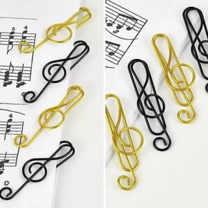 12 Treble Clef Paper Clips, Multi Coloured Musical Metal Paperclips ...