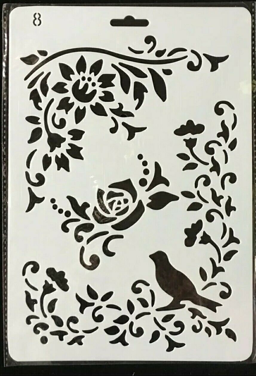 Bird/flower Stencil-reusable Template-layering - Etsy
