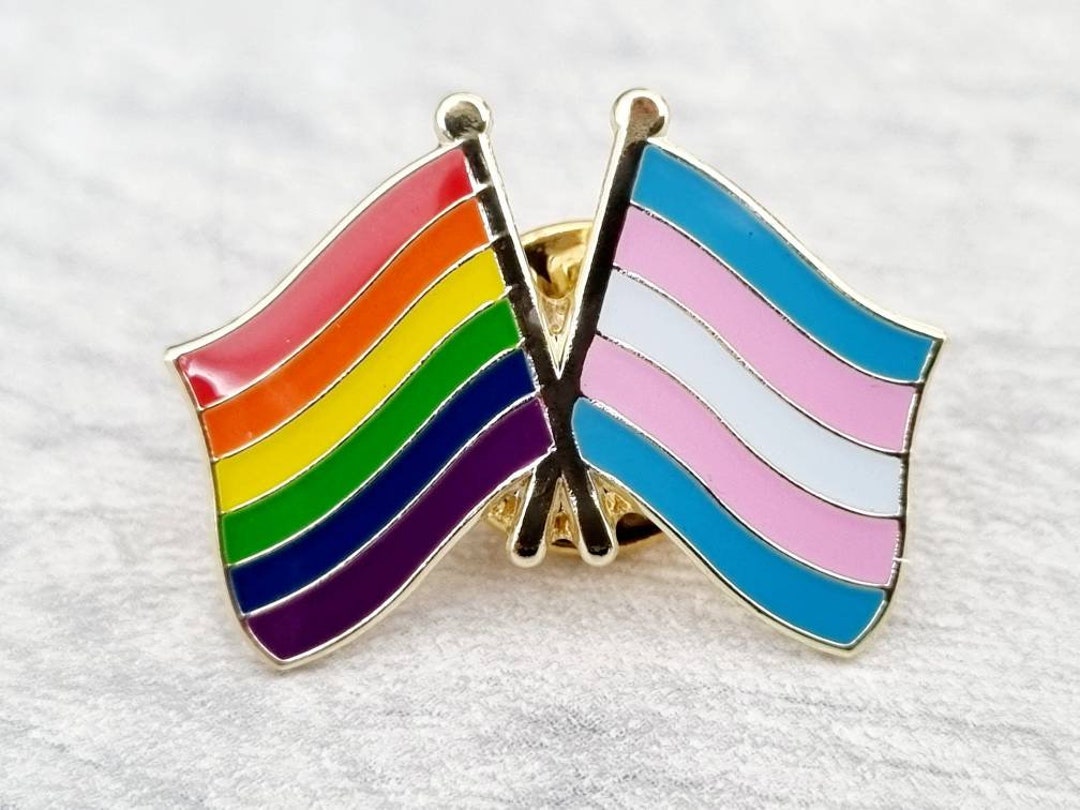 LGBTQ+ Transgender Flag Pin Badge, Rainbow Metal Enamel Lapel Badges ...