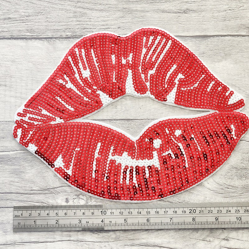 Large Red Lip Patch - Etsy