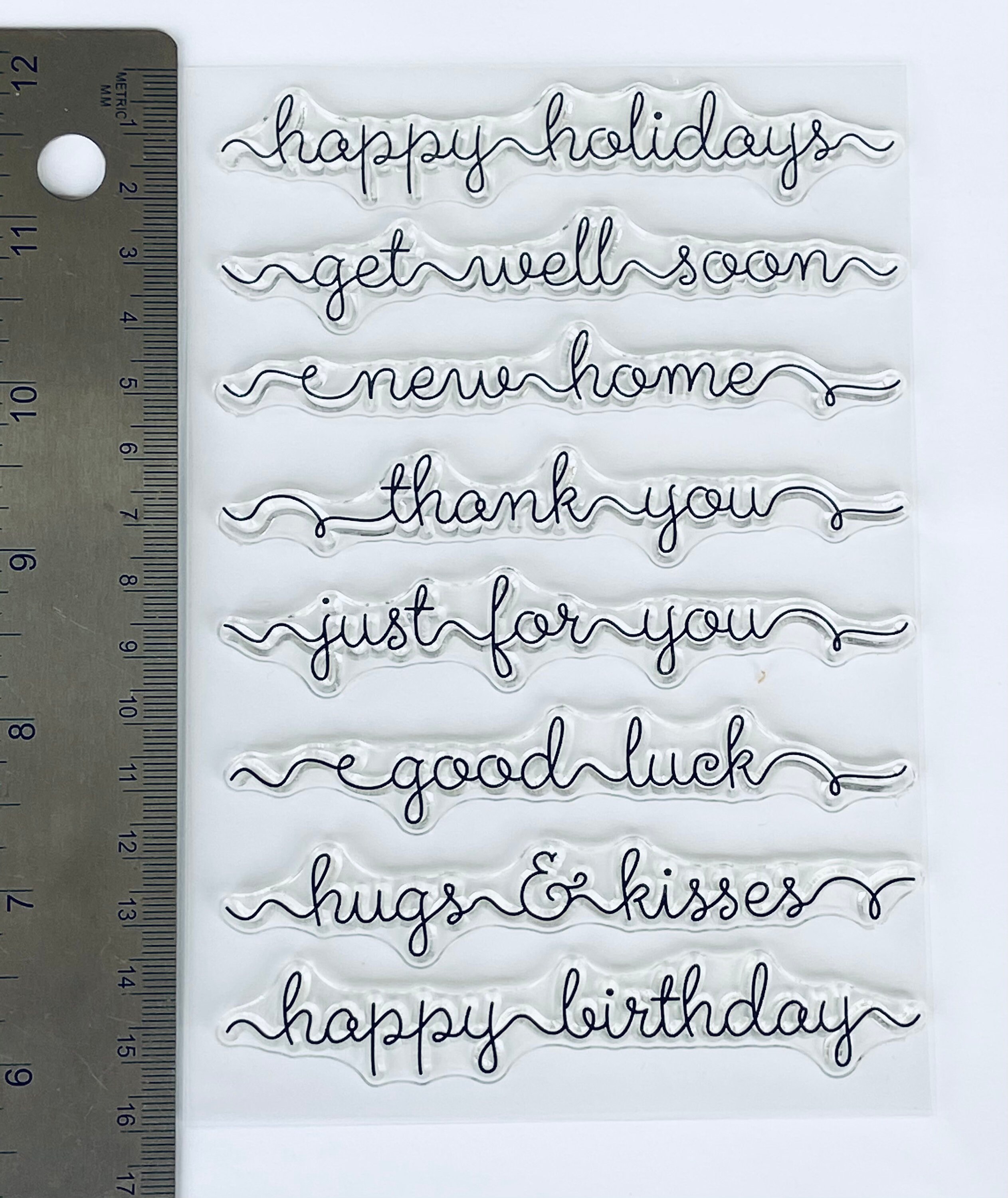 8 Greetings/sentiments Clear Silicone Stamps-happy - Etsy UK