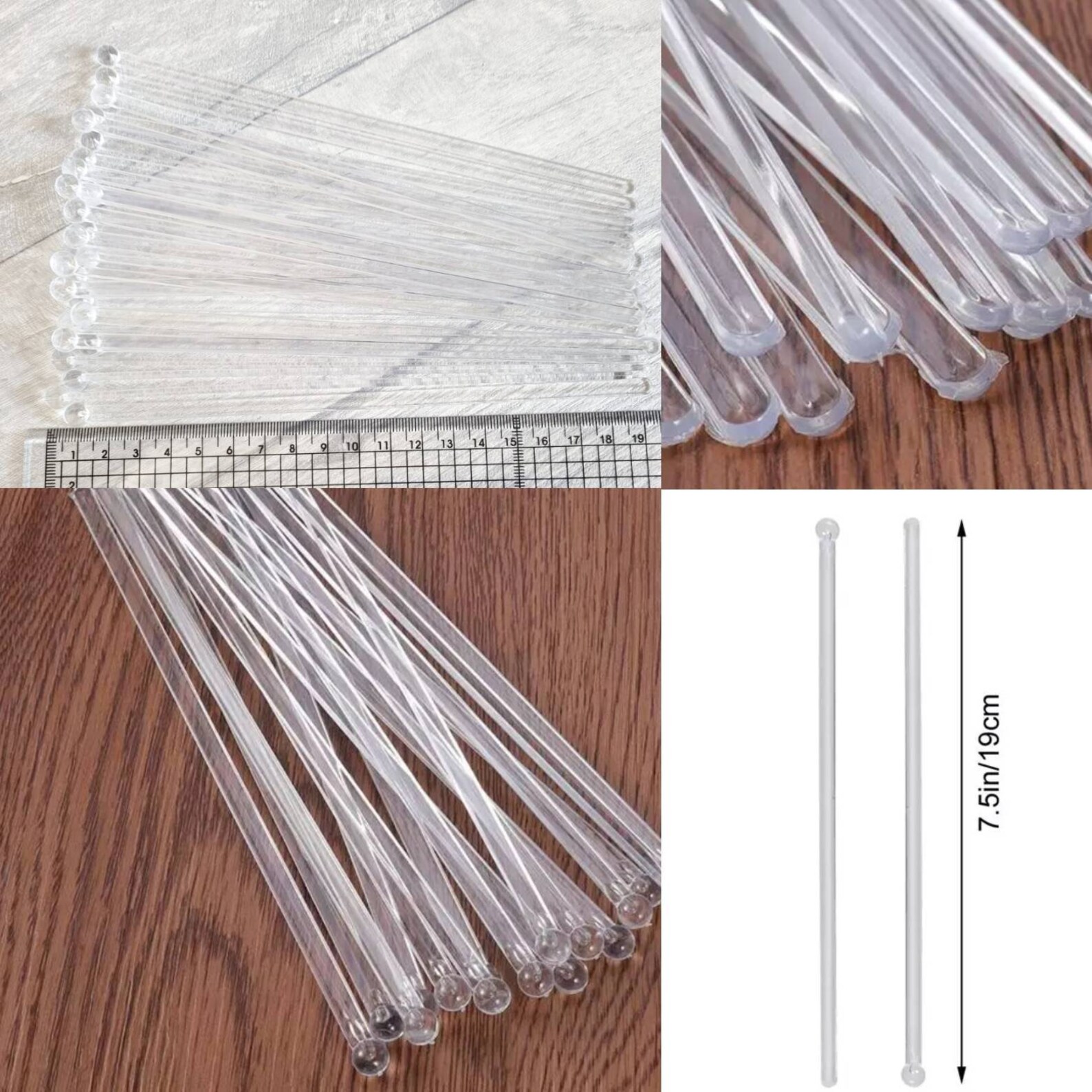 30 Resin Stirrers Cake Topper Flat Sticks Clear Transparent | Etsy