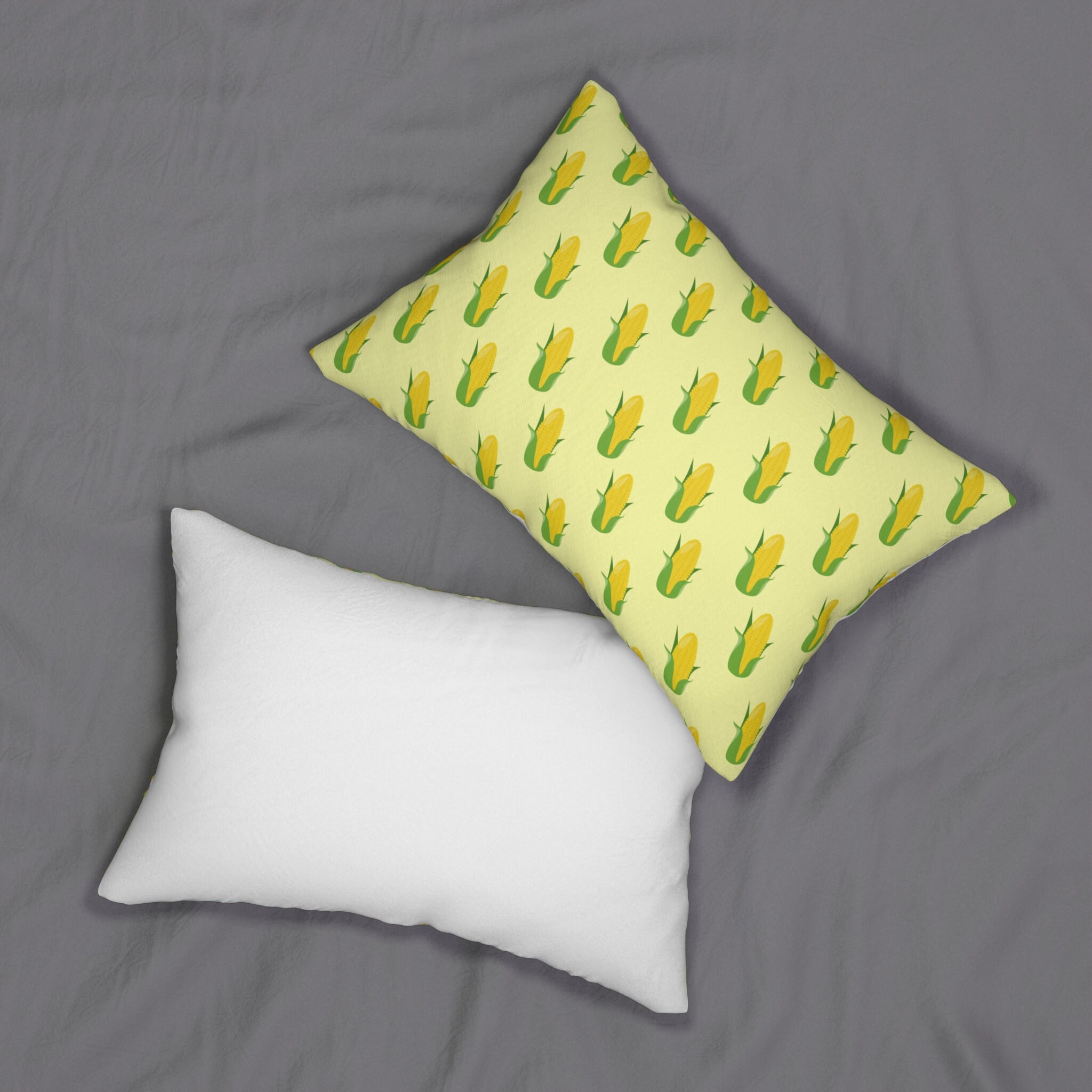 Spun Polyester Lumbar Pillow Corn, Angry React, Funny, Vegetable, Corn ...