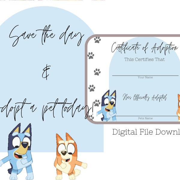 Bluey Certificate - Etsy UK