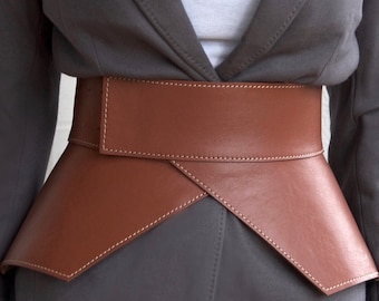 Leather Peplum Belt | Etsy