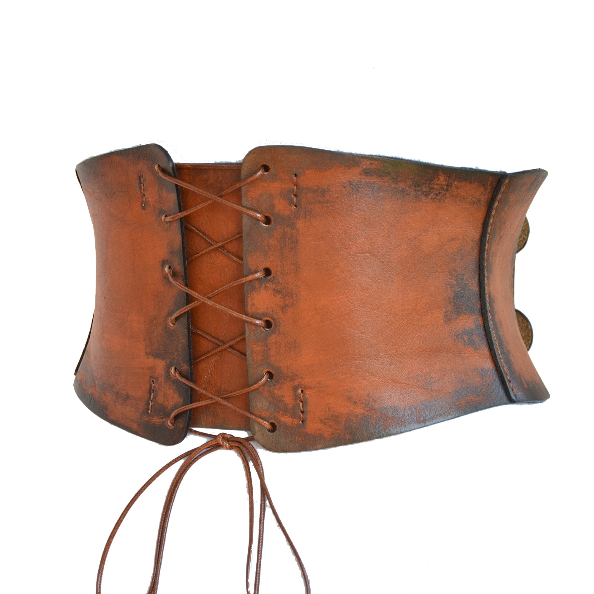 Brown Leather Waist Cincher Belt Leather Corset Belt Extra Etsy