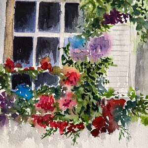 Charming Watercolor Floral Window Painting - Watercolor Window With ...