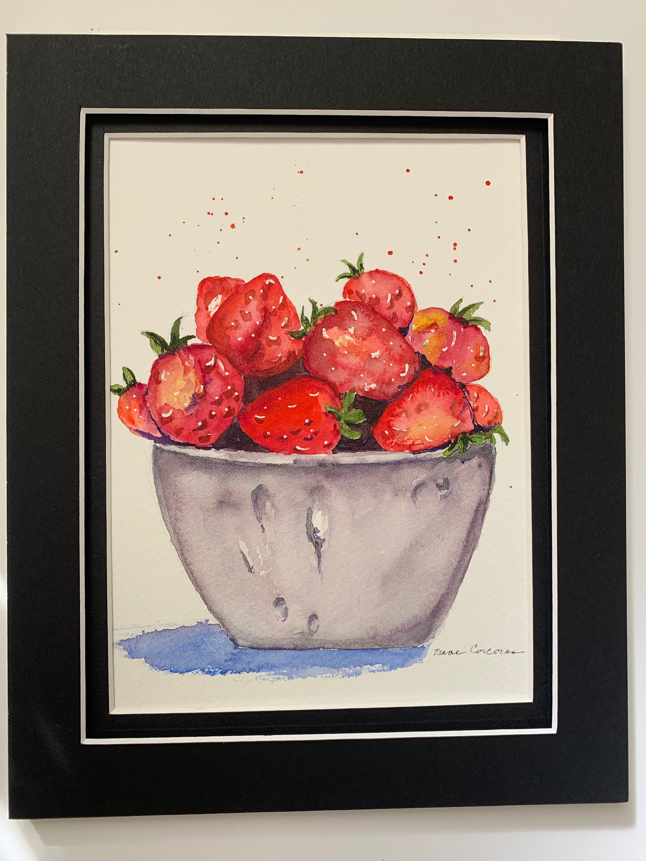 Strawberry Still Life Painting Strawberry Watercolor | Etsy