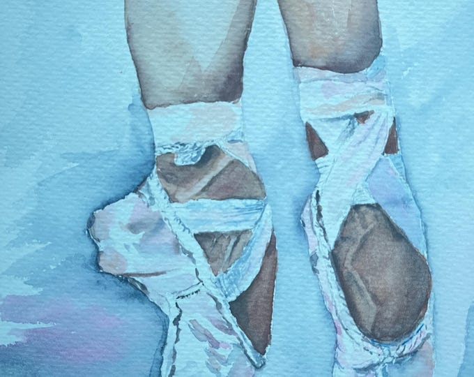 Watercolour Ballet Pointe Shoes With Flowers, Watercolour Ballet Print ...