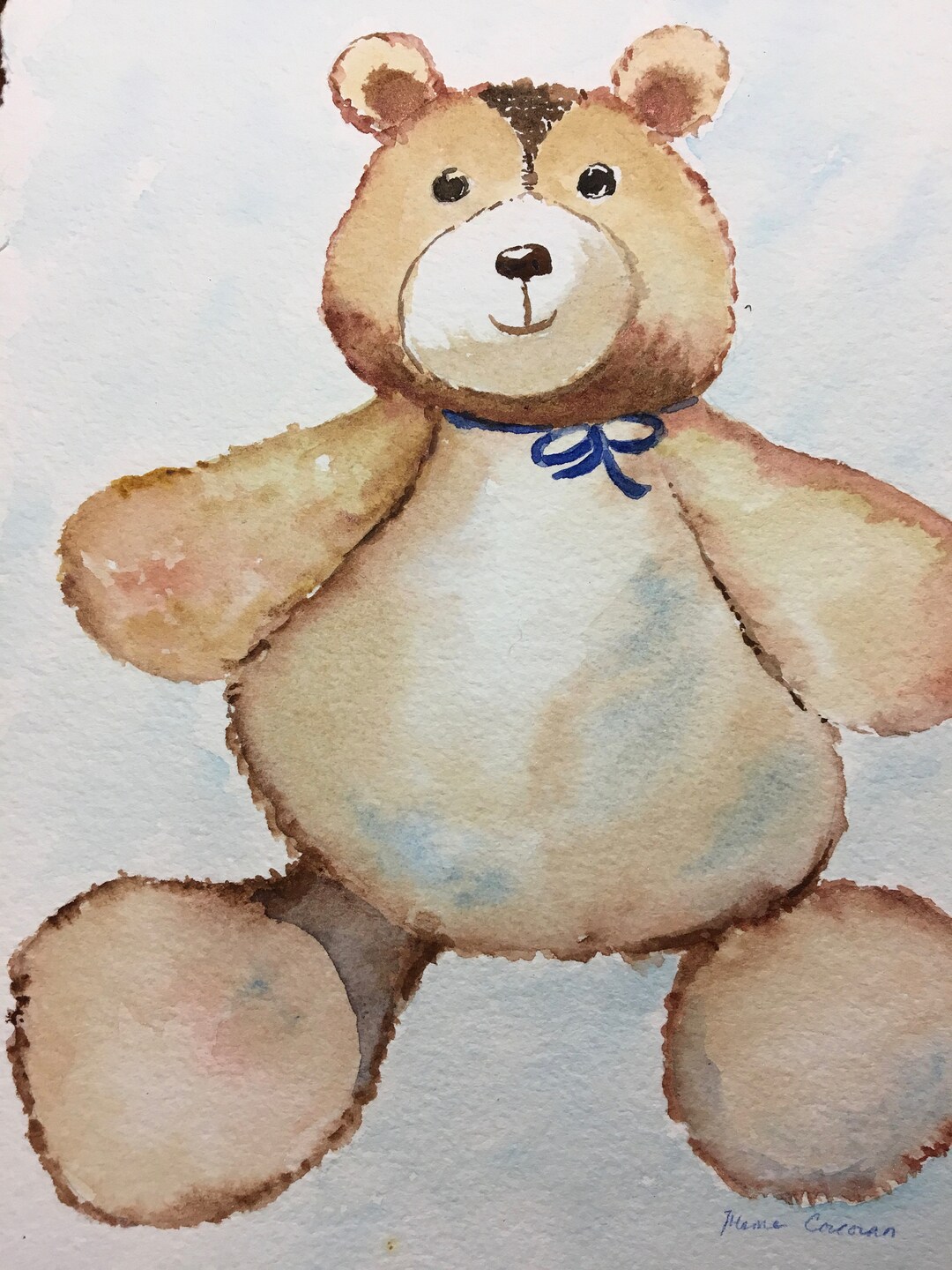 Teddy Bear Nursery Art, Watercolor Teddy Bear Painting - Etsy