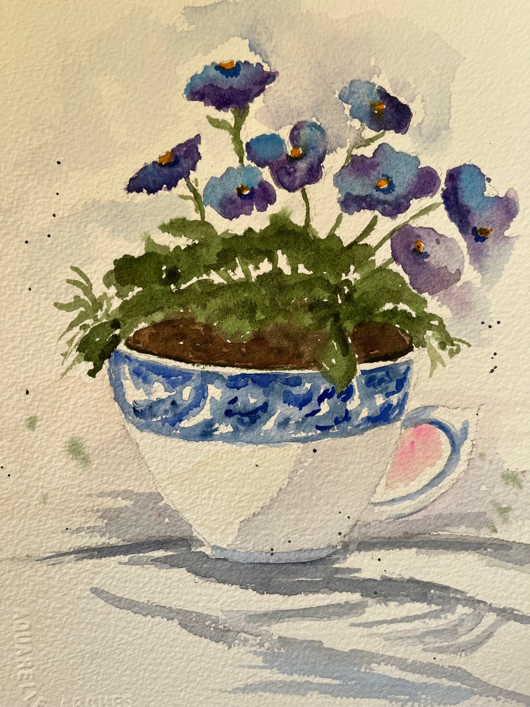 Watercolor Violet Wall Art, Watercolor Violet Painting, Violet Home ...