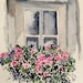 Watercolor Art of Window With Flowers Watercolor Window Box - Etsy