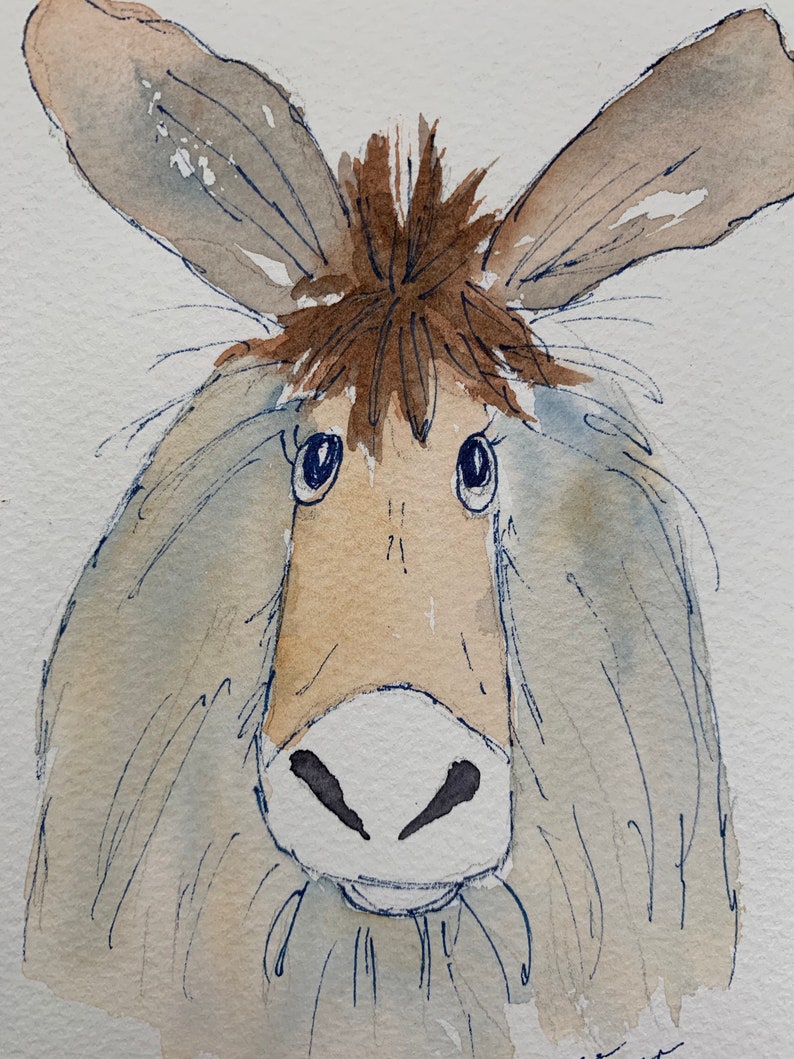 ORIGINAL DONKEY GREETING Card Donkey Art Card Handpainted - Etsy