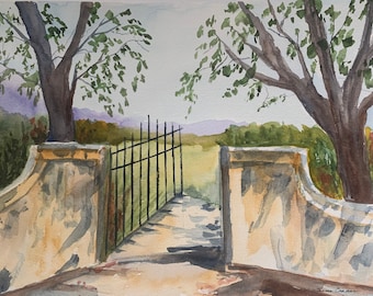 Garden Gate Painting | Etsy