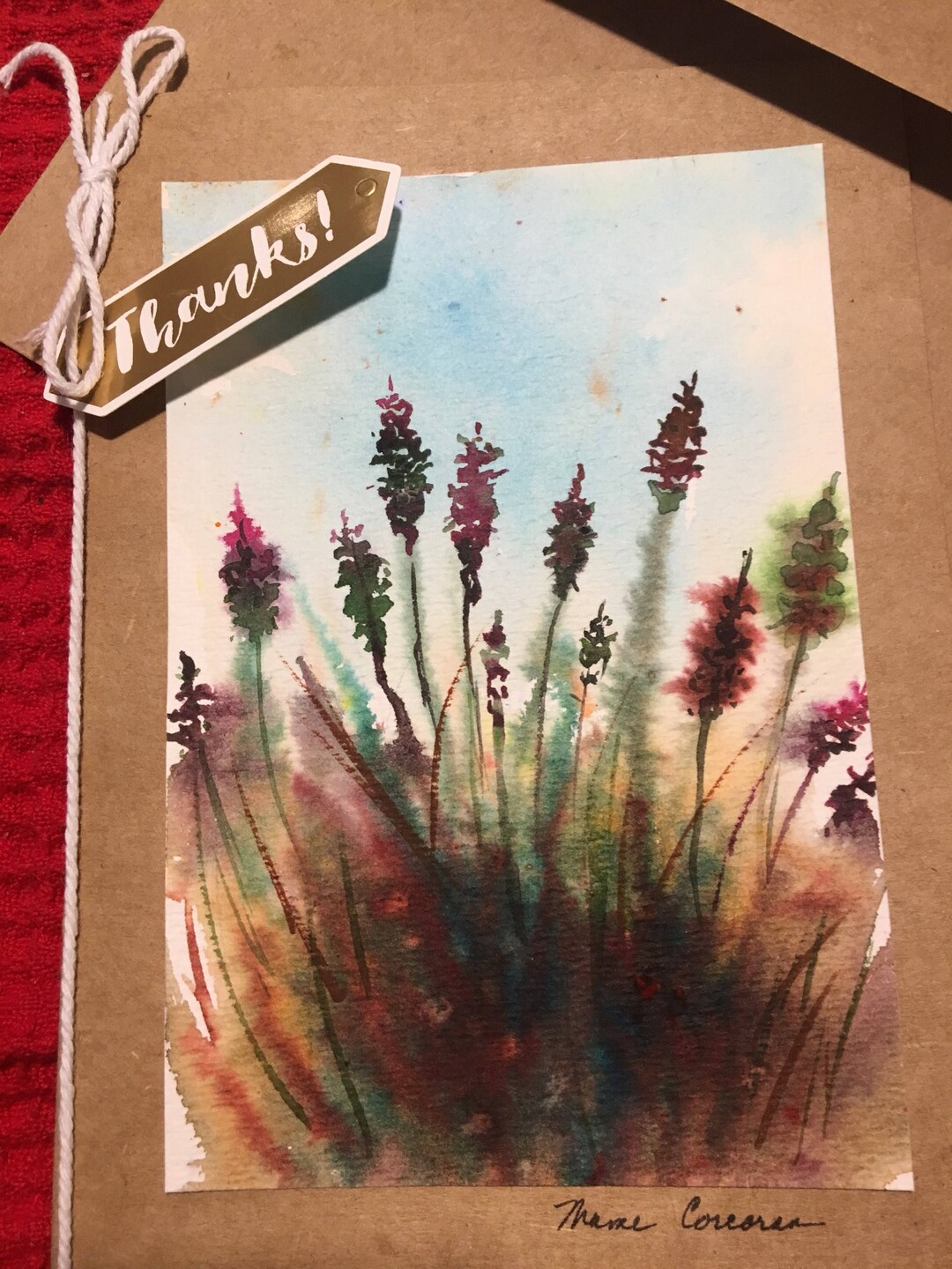 Watercolor Thank You Card, Floral Watercolor Greeting Card - Etsy