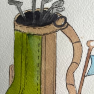 Golf Watercolor Greeting Card, Hand Painted Golf Card, Father's Day ...
