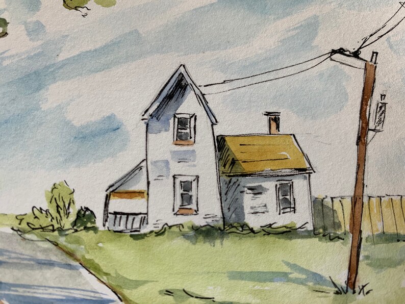 PEN AND INK Greeting Card Line and Wash Art Watercolor - Etsy