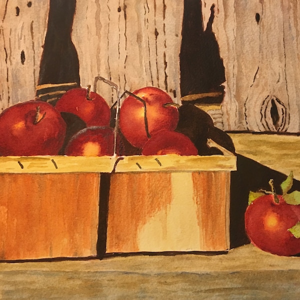 Apple Painting - Etsy