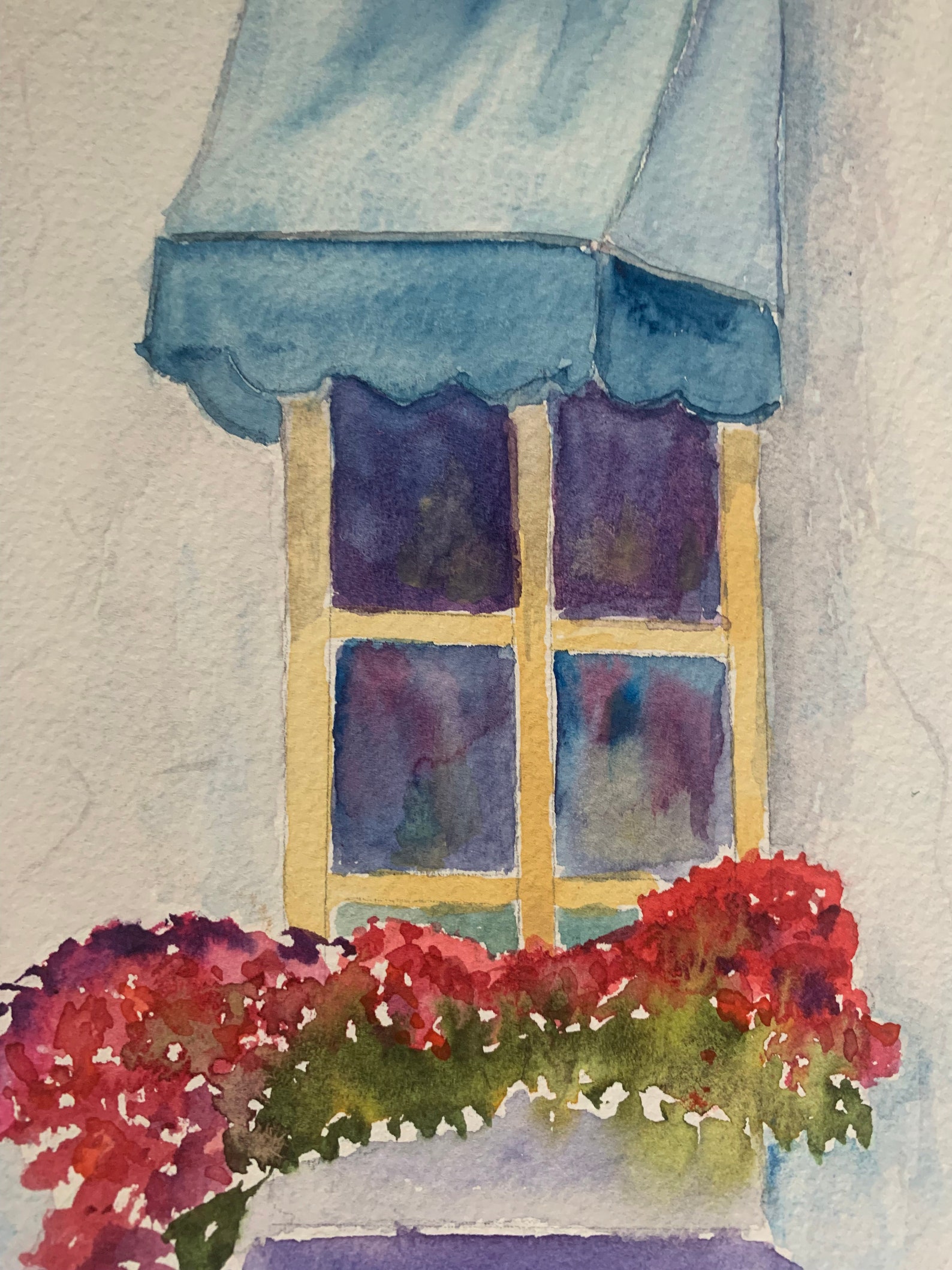 Window Box Watercolor Art, Hand Painted Watercolor Wall Art - Etsy