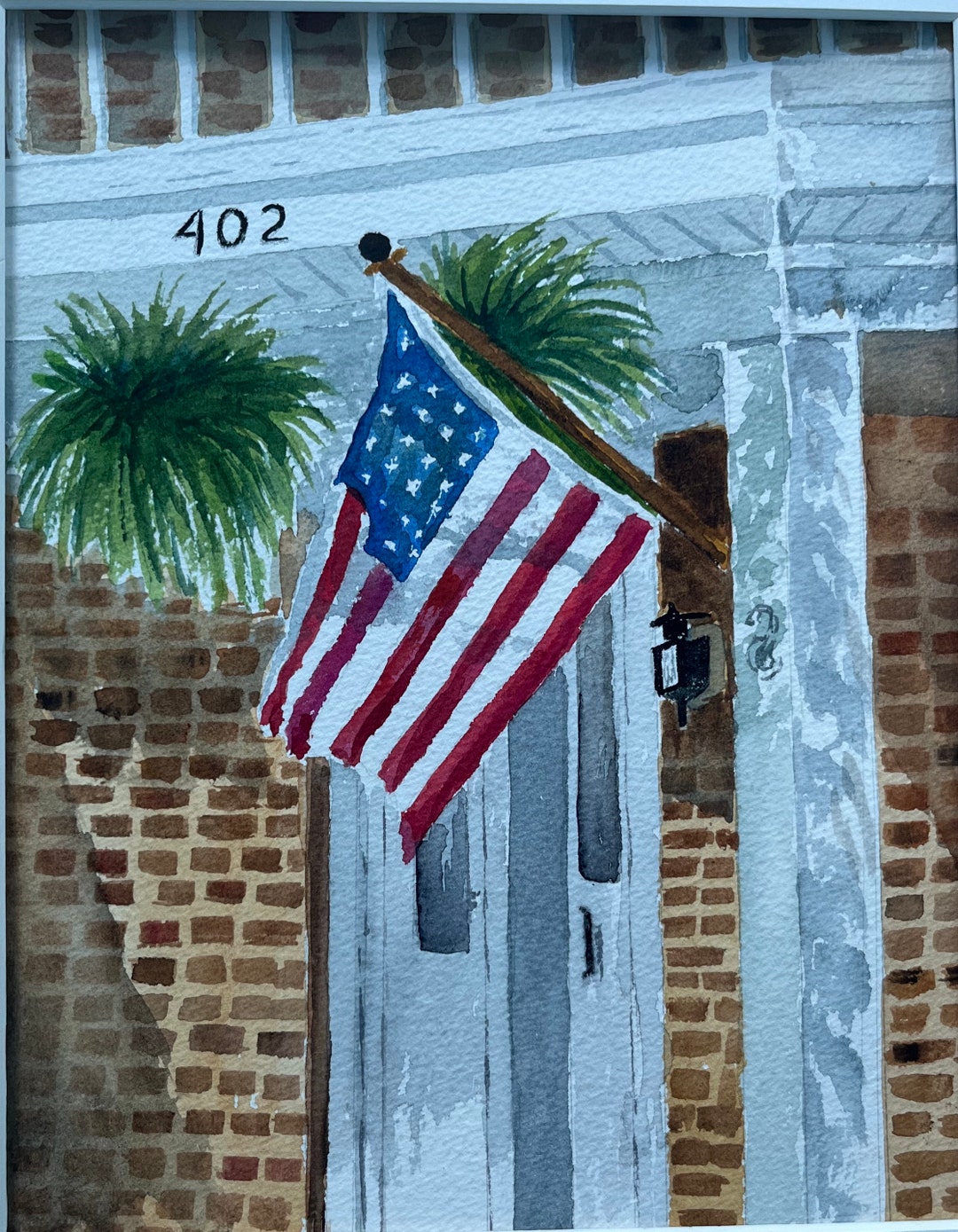 American Flag Watercolor Art, Patriotic Watercolor Wall Art, July ...