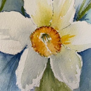 Loose Watercolor Daffodil Painting, Small Floral Art, Daffodil Watercolor Art - Etsy