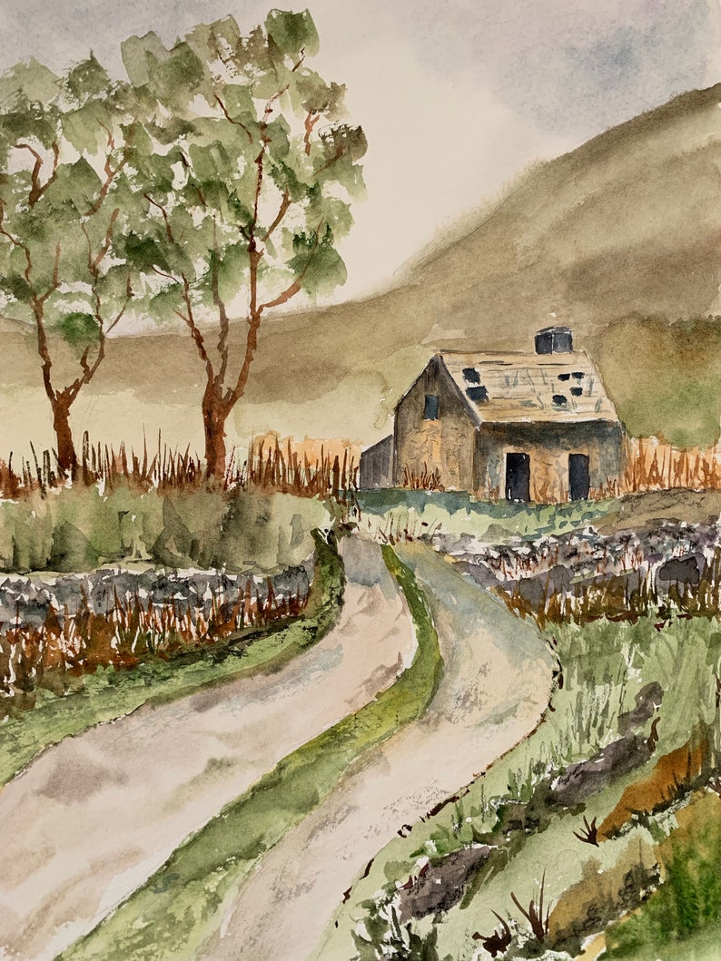 Irish Landscape Art Landscape Wall Watercolor Art Irish | Etsy