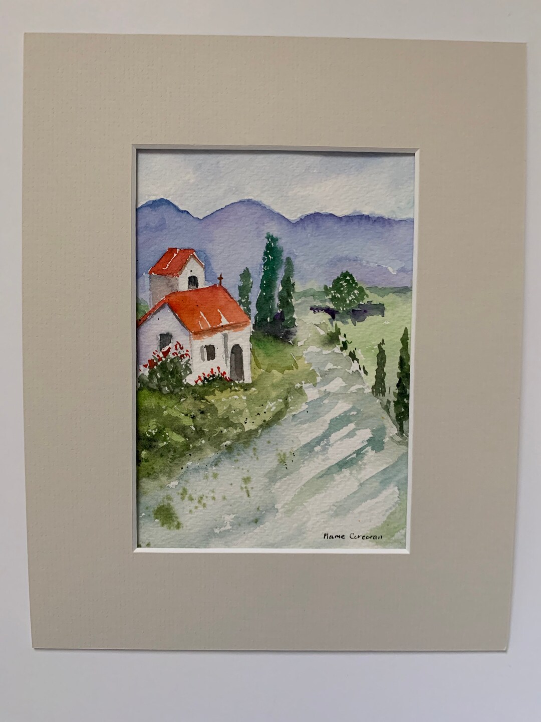 Tuscany Landscape Painting, Italian Landscape Wall Art, Tuscan Villa ...