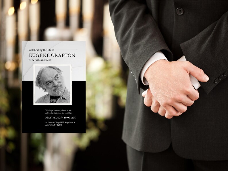 Funeral Announcement, Obituary Template, Celebration of Life, in Loving ...