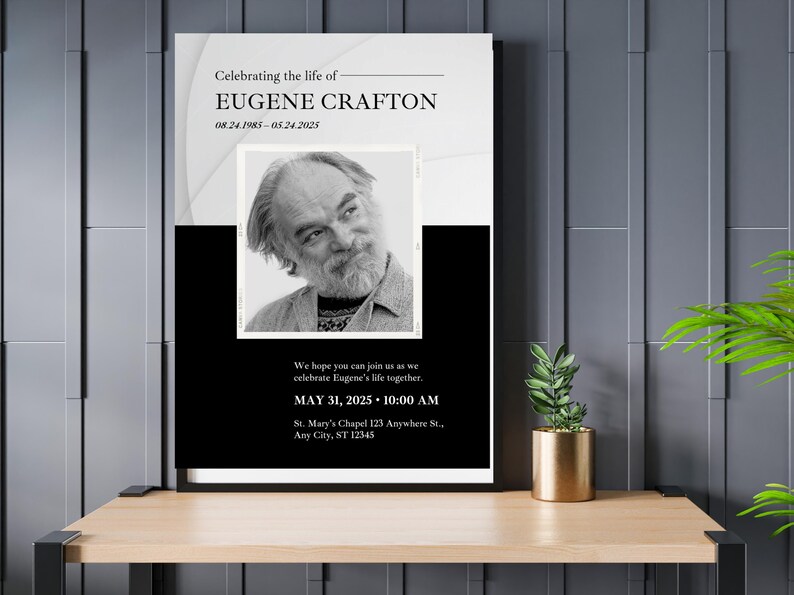 Funeral Announcement, Obituary Template, Celebration of Life, in Loving ...
