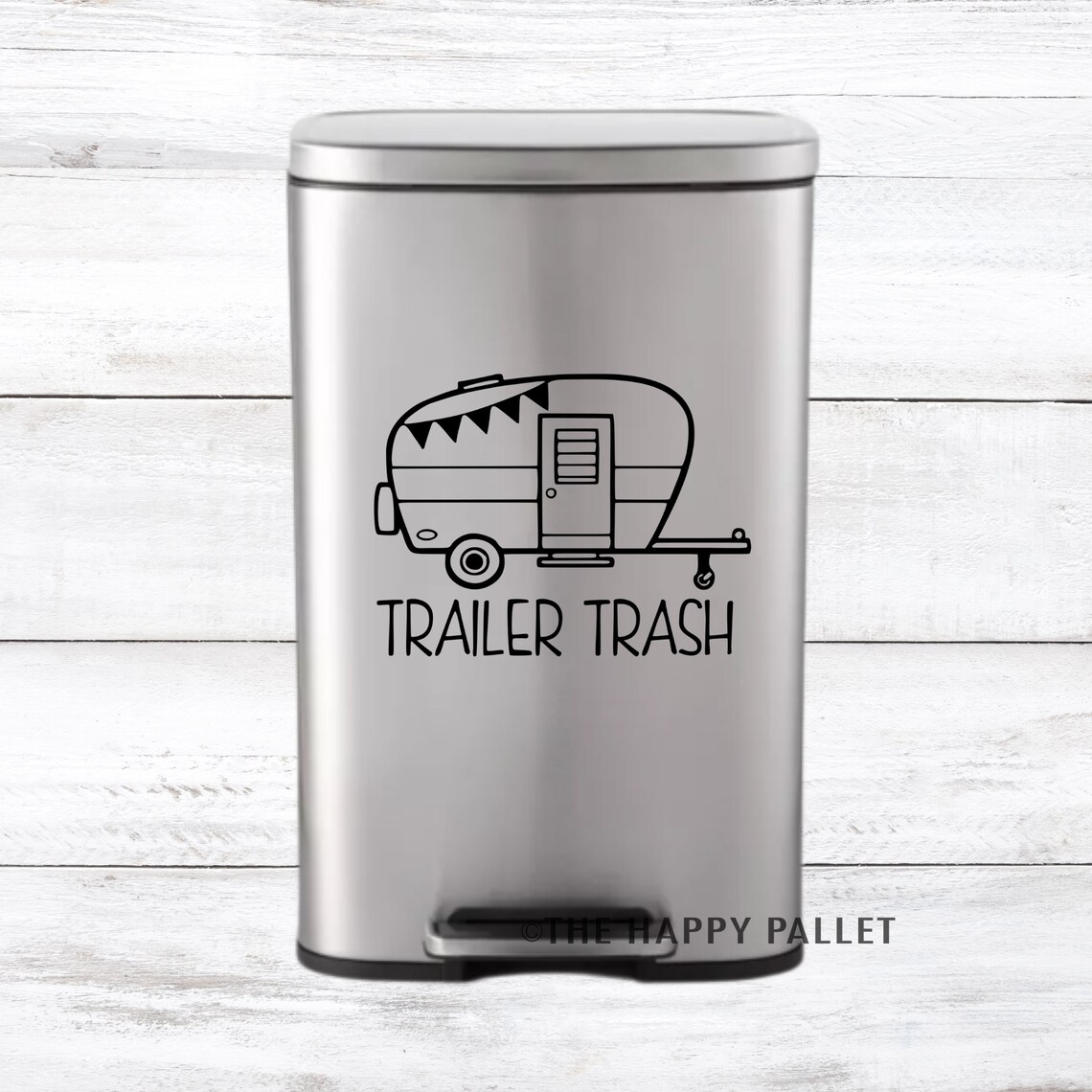 Trailer Trash Decal Camp Trailer Decor Trash Can RV Decals | Etsy