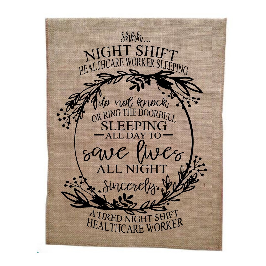 Night Shift Nurse Burlap Garden Flag - Do Not Disturb - Etsy