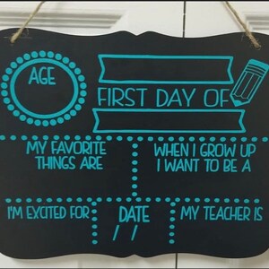 First Day of School Chalkboard, Last Day of School Chalkboard Sign ...